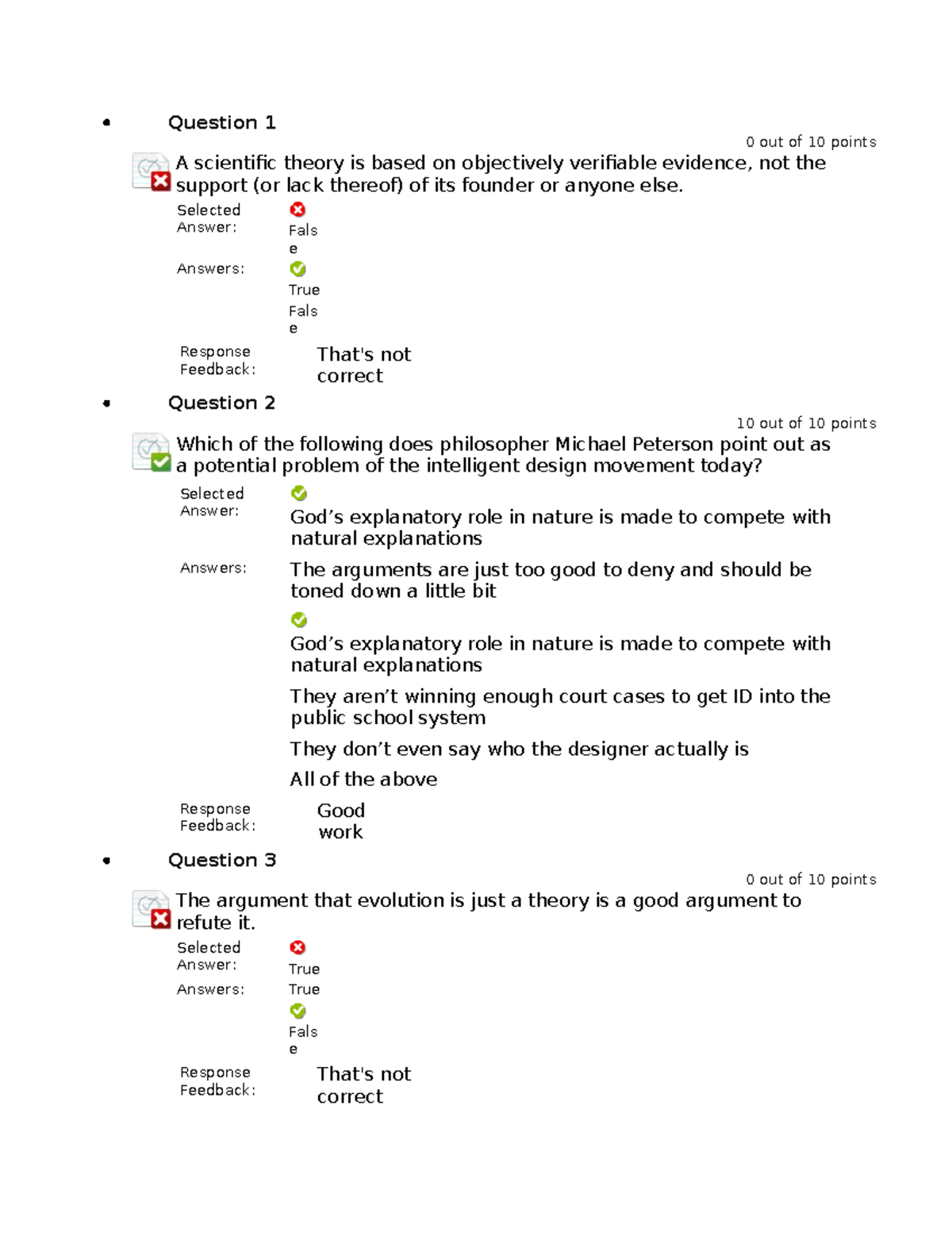 Week 1 Quiz - Weekly quizzes about textbooks and lectures - Question 1 0 out of 10 points A ...