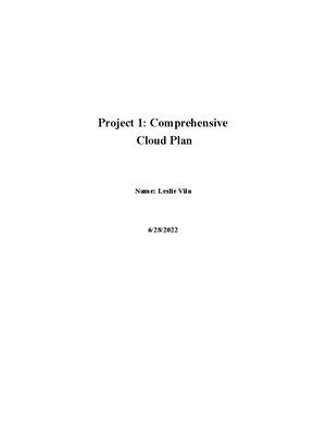 Project 1 - Comprehensive Cloud Plan Kevin Woods - Comprehensive Cloud ...
