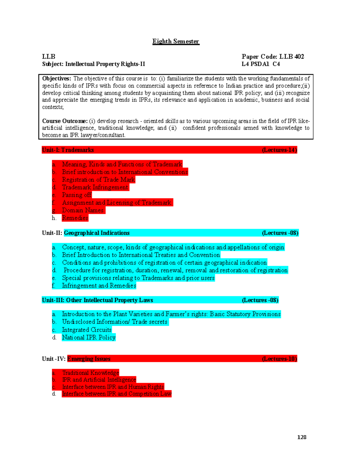 Sem-8 - Hhsbdvx - Eighth Semester LLB Paper Code: LLB 402 Subject ...