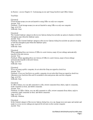 Information Systems Access Chapter 3 - In Practice - Access Chapter 3 A calculated field is a ...