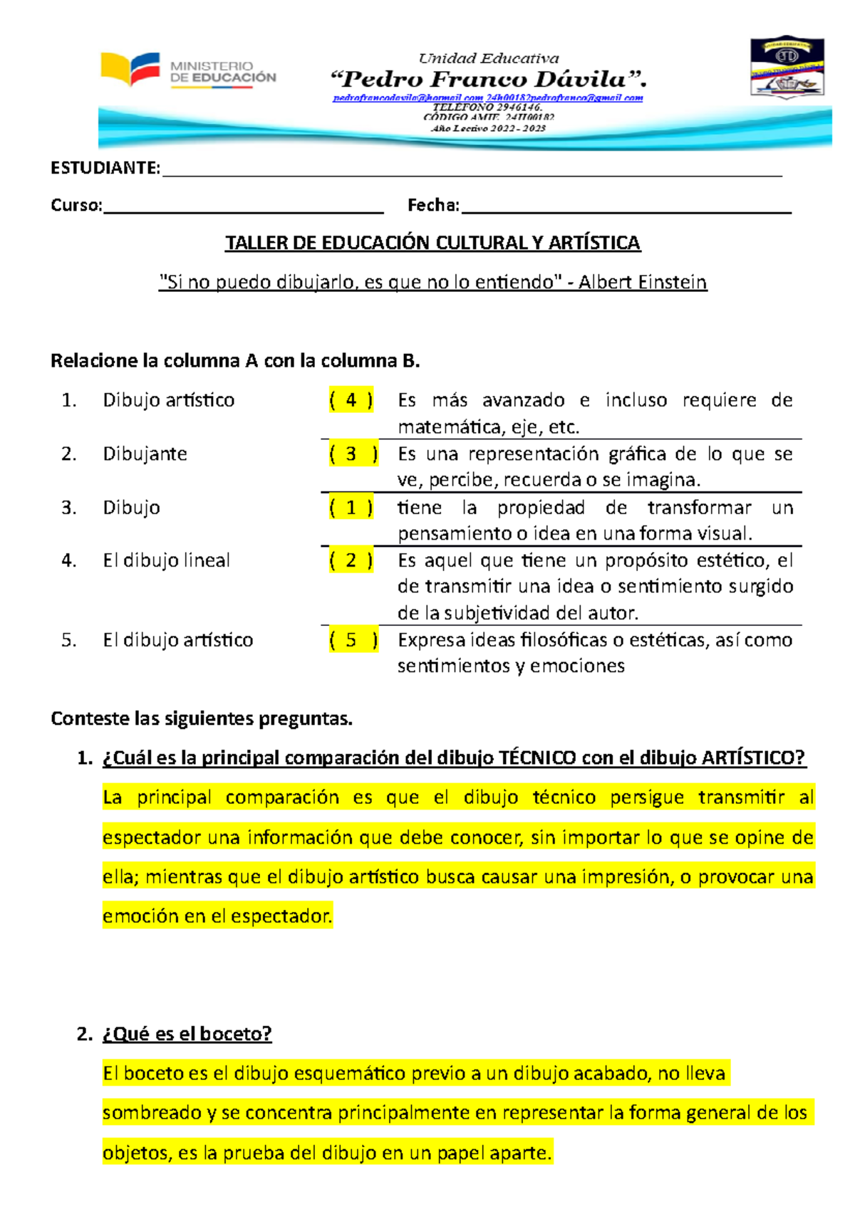 ECA 1 BGU - ECA - ESTUDIANTE