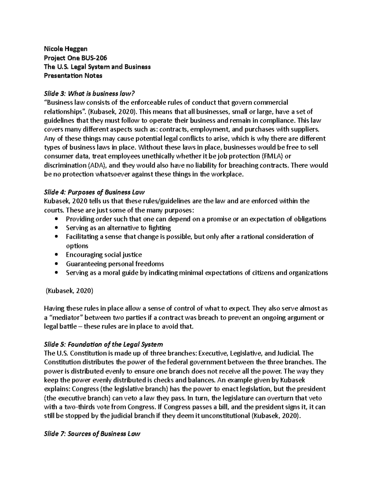 Project One - Presentation Notes - MKT-205 - SNHU - Studocu