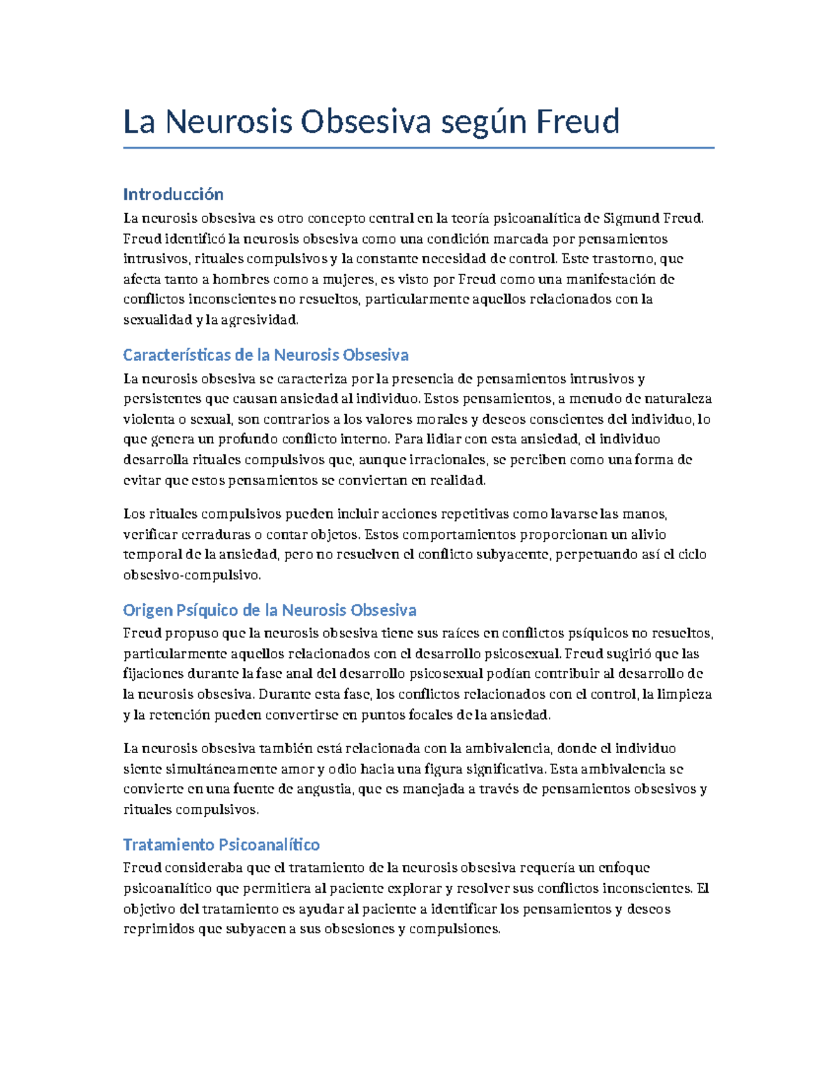La Neurosis Obsesiva segun Freud - La Neurosis Obsesiva según Freud ...