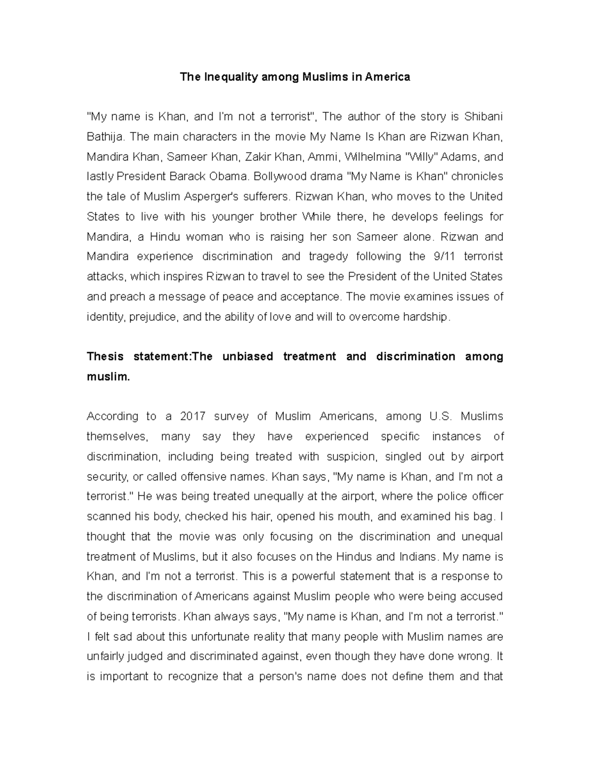 Literary-criticism - RESPONSE - The Inequality among Muslims in America ...