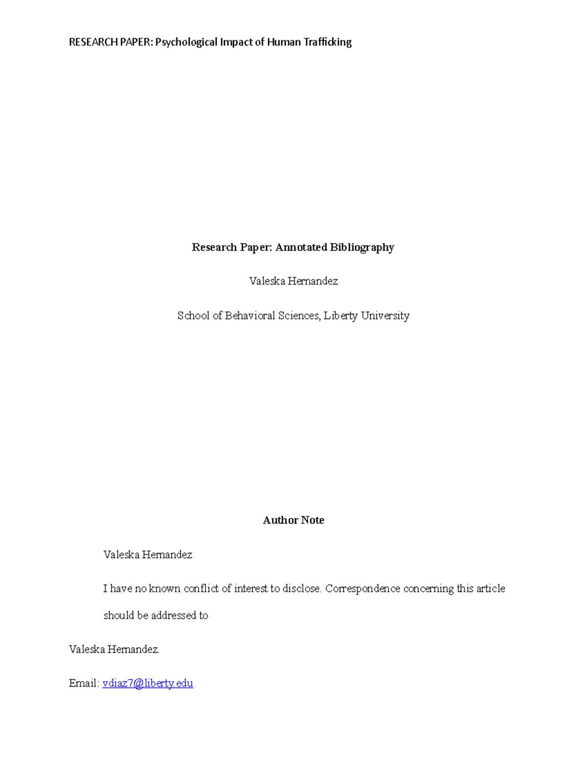 Annotated Bibliograpy - Research Paper: Annotated Bibliography Valeska ...