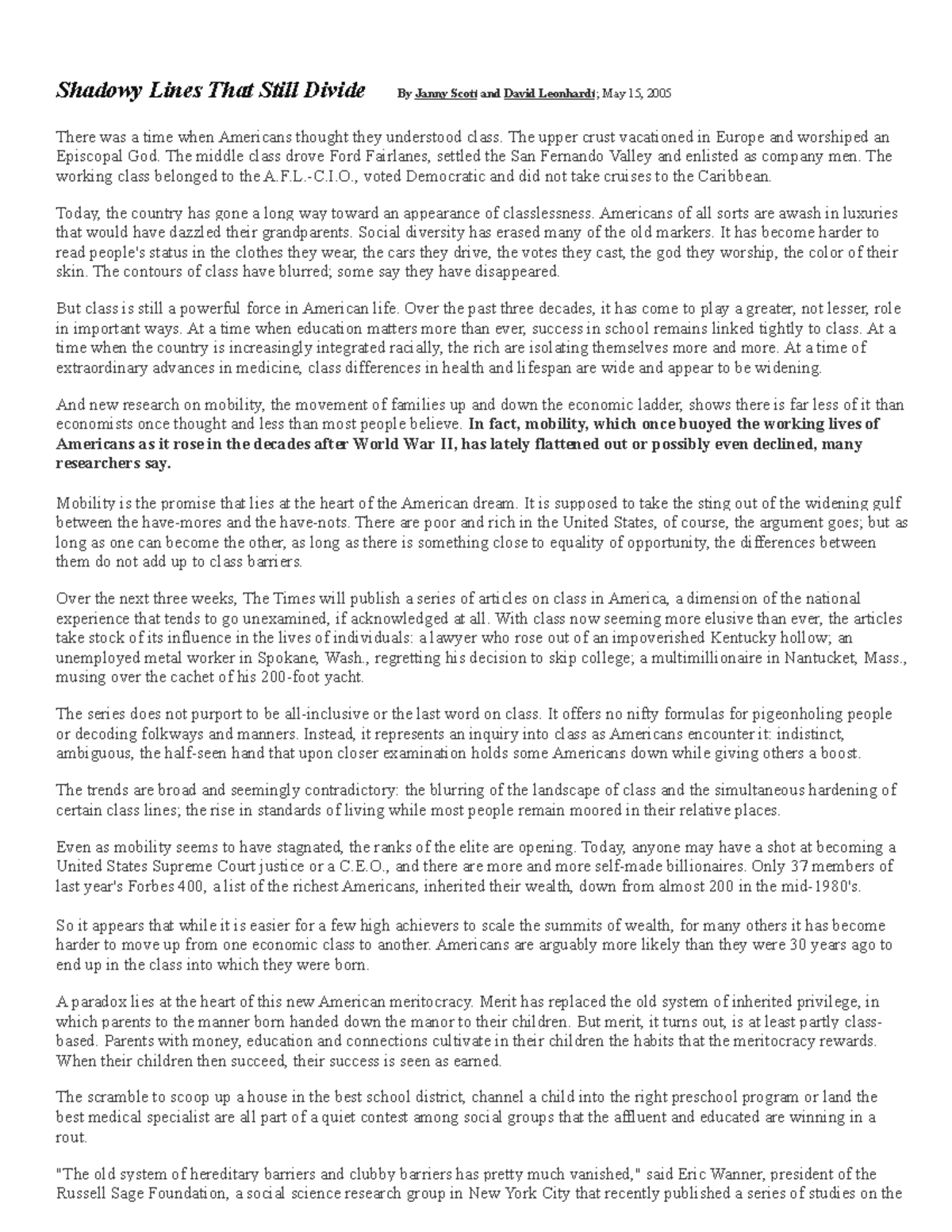 Shadowy Lines That Still Divide reading - Shadowy Lines That Still Divide By Janny Scott and ...