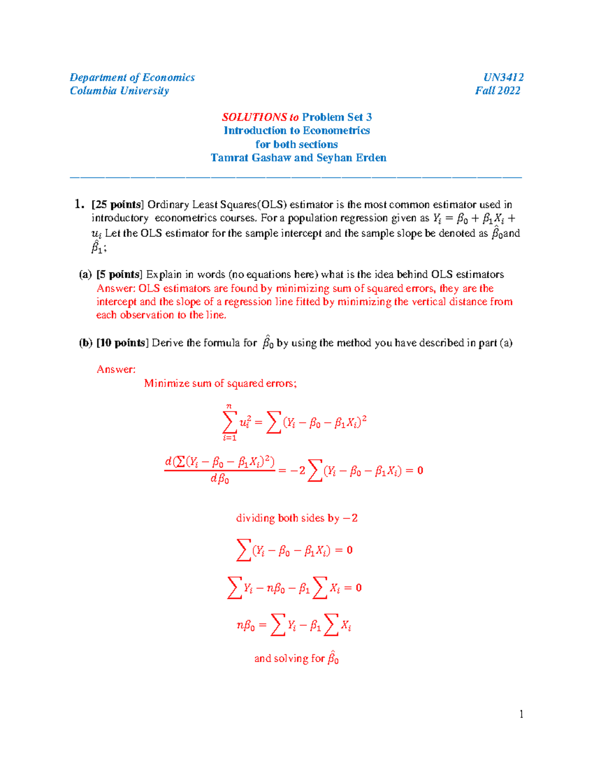 Ps3 sol Fall2022 - Solution to pset 3 - Department of Economics UN ...