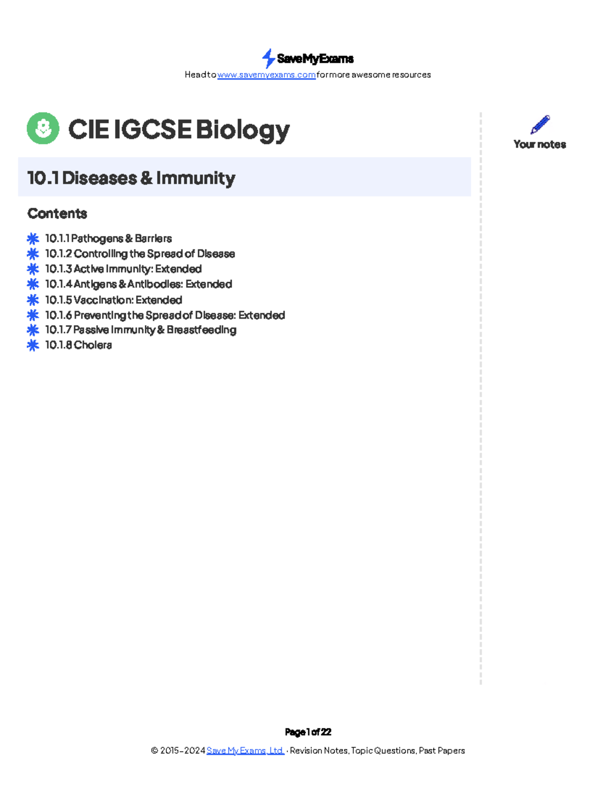 X RZo OWeb T 8 - Please enjoy - Page 1 of 22 CIE IGCSE Biology 10 ...