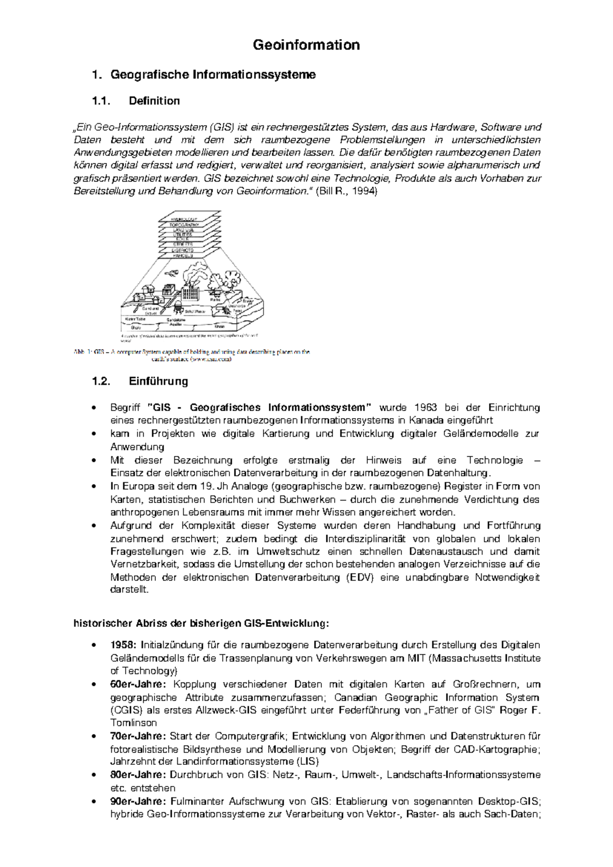 Geoinformation Zusammenfassung Vorlesung - Geoinformation 1 ...