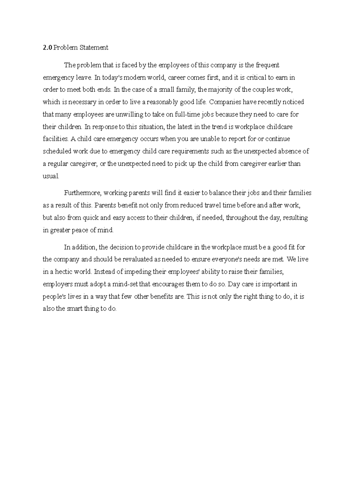 Proposal problem statement - 2 Problem Statement The problem that is ...