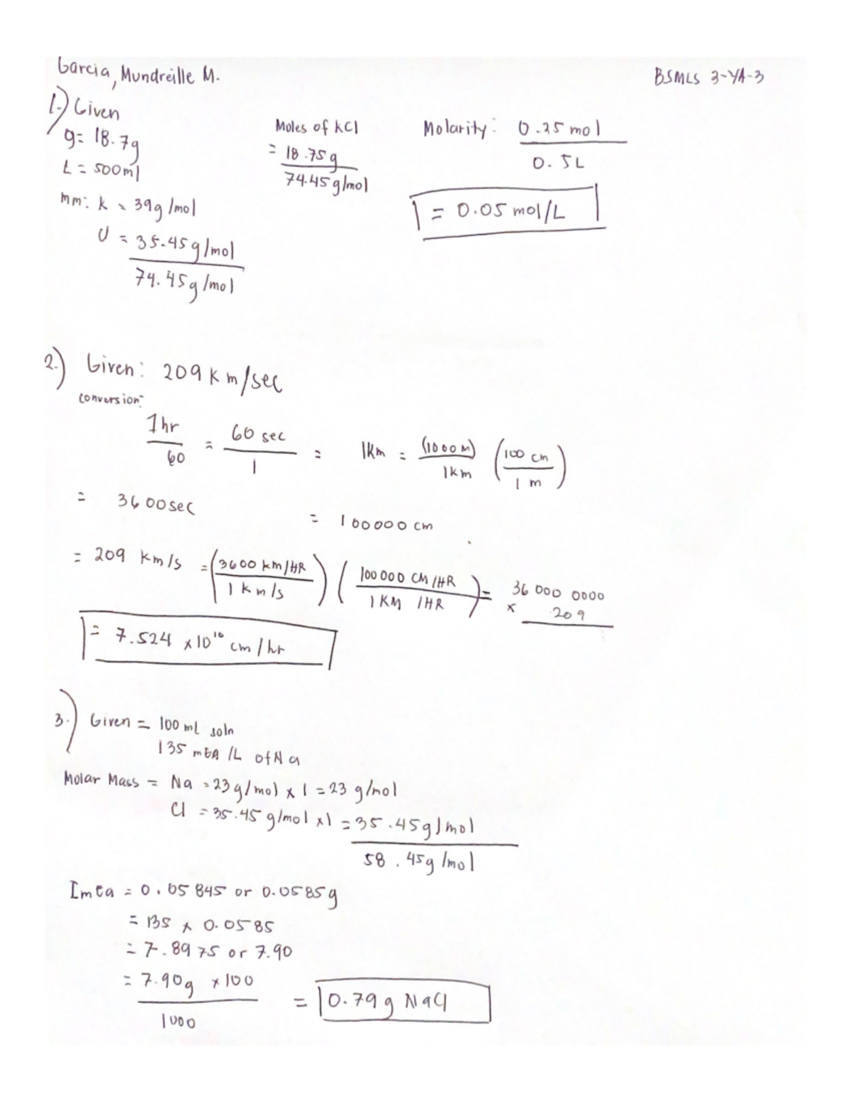 QUIZ LAB MATH Garcia M - Practicum 600 Hours- Lab - OLFU - Studocu
