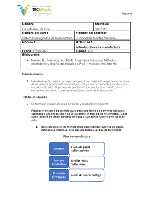 Practica 5 Laboratorio de Sistemas Integrados de Manufactura - Nombre ...