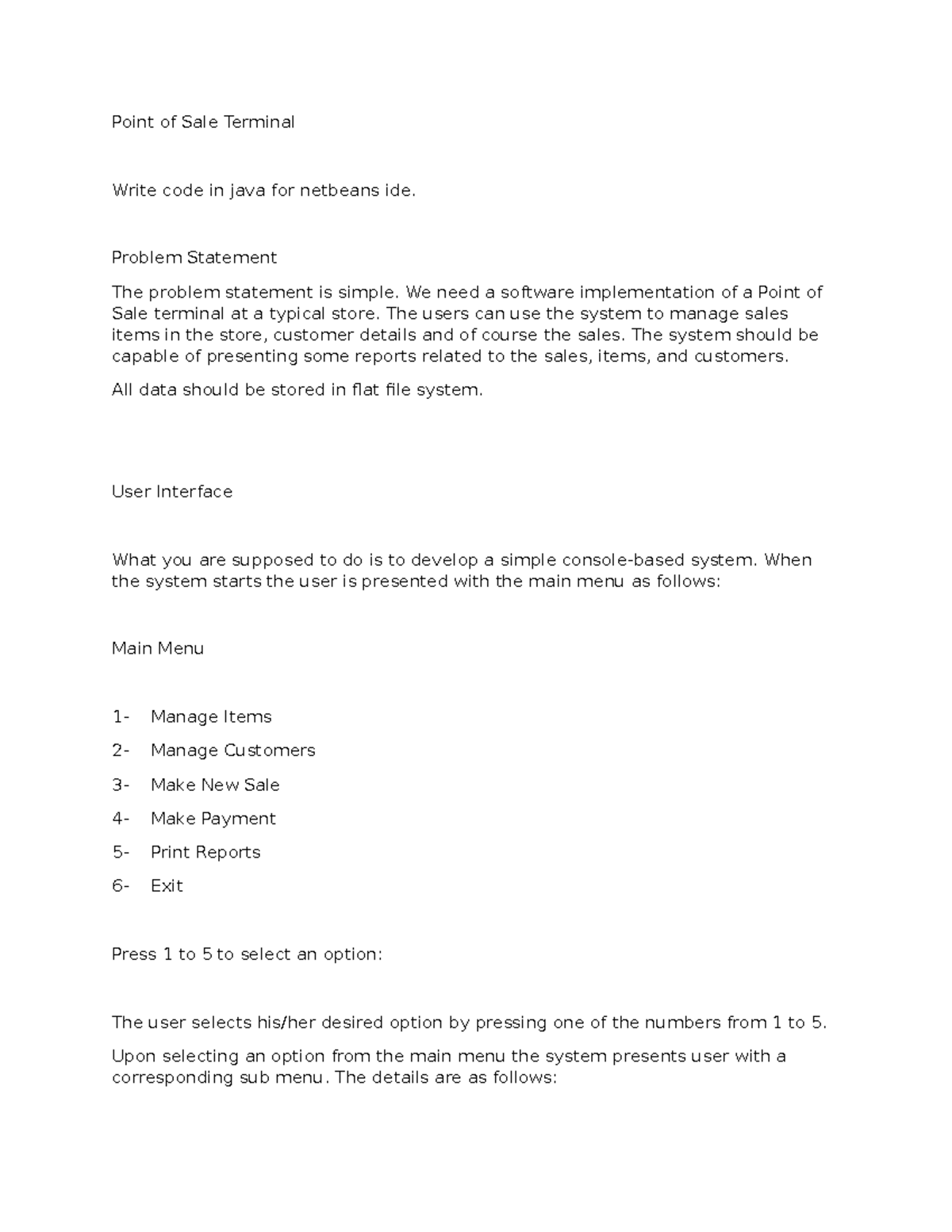 Point of Sale Termina 1 - POS - Point of Sale Terminal Write code in ...