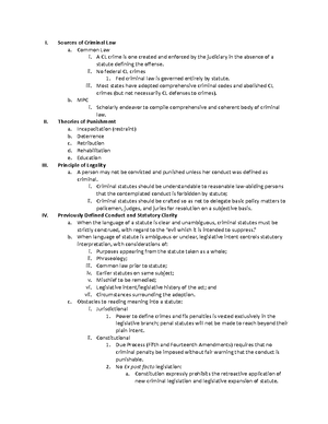 Criminal Law Cheatsheet - Kolar - THEORIES OF PUNISHMENT Utilitarianism ...