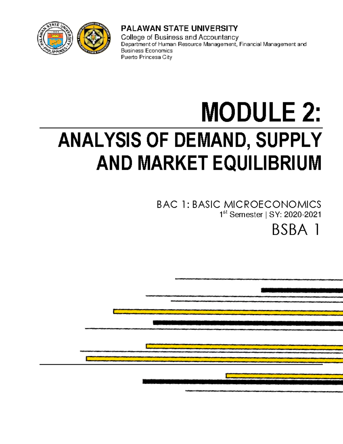 BAC1 Module 2-pdf - ####### PALAWAN STATE UNIVERSITY College of Business and Accountancy ...