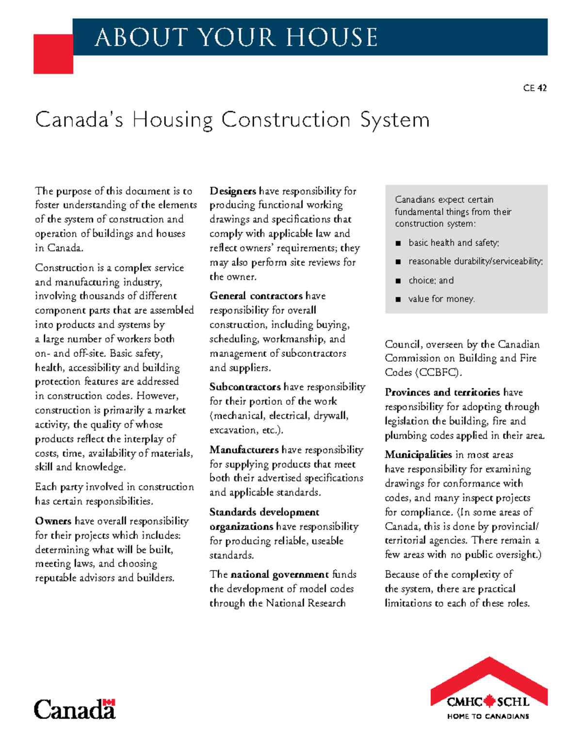 Elements of Building Construction Systems in Canada - The purpose of ...