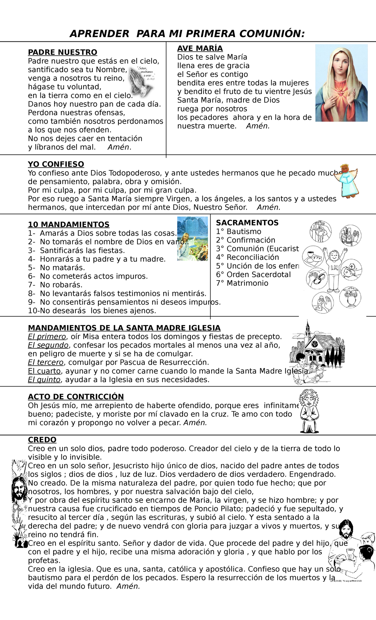 4108447 Preparacion PARA MI Primera Comunion - APRENDER PARA MI PRIMERA COMUNIÓN: PADRE NUESTRO ...