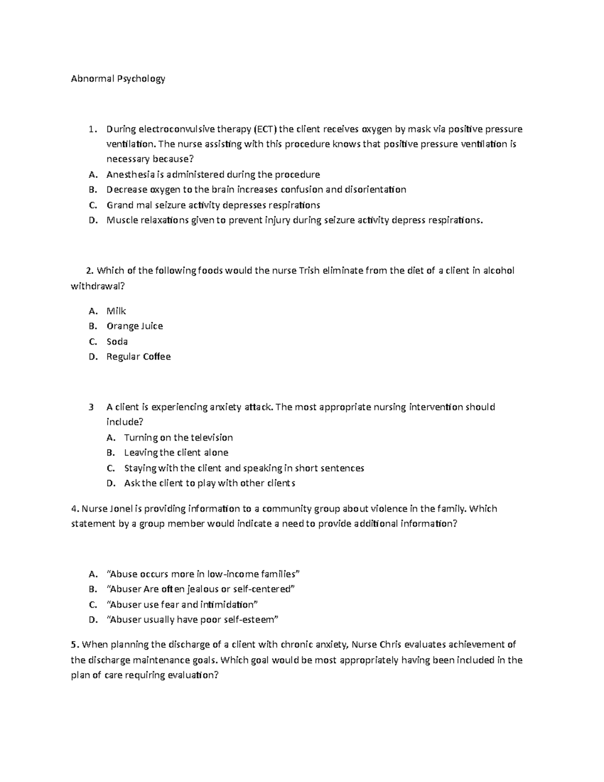 AB TEST Sample - Edgar Eslit - Abnormal Psychology During ...