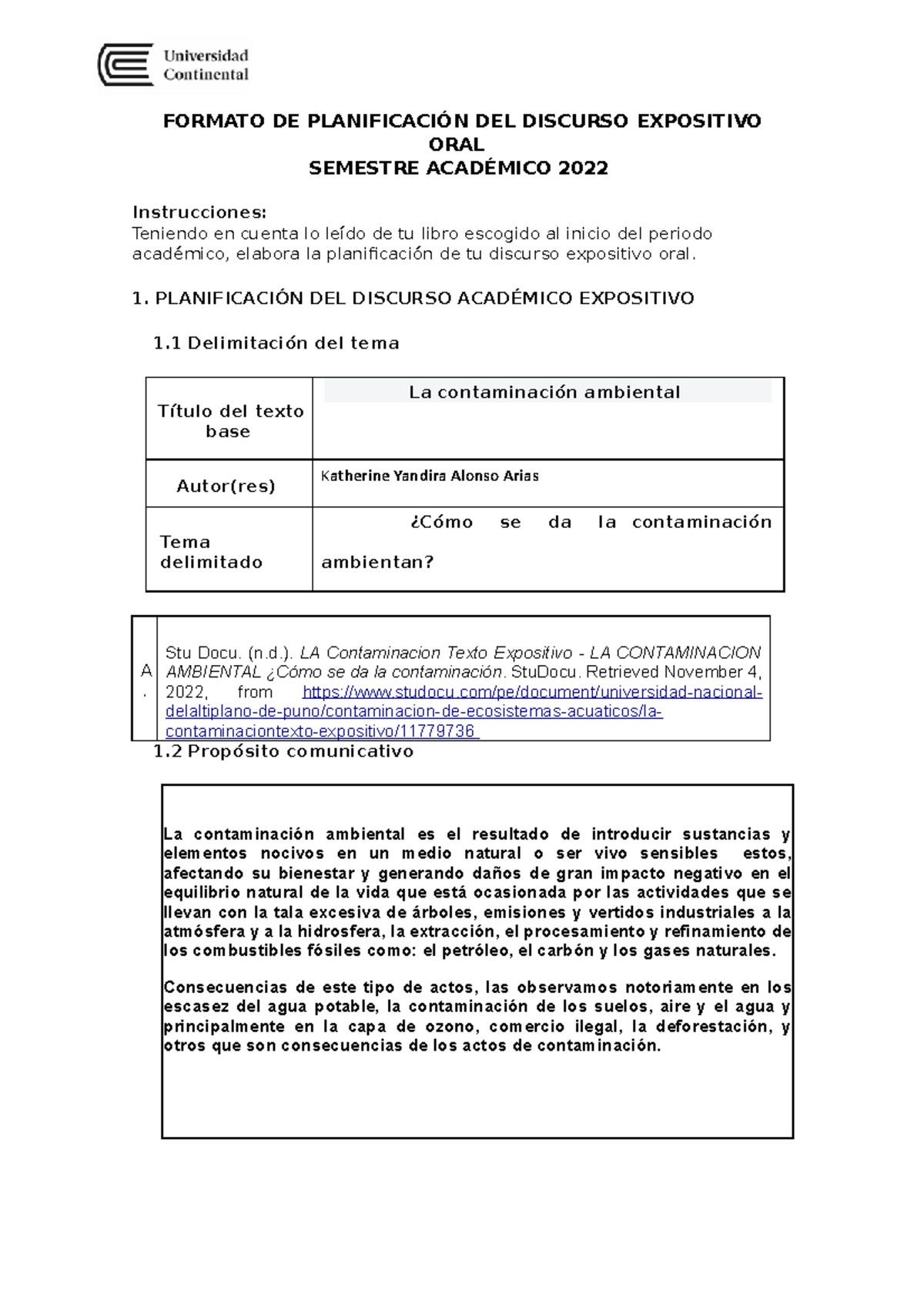 Katherine Alonso Arias - FORMATO DE PLANIFICACIÓN DEL DISCURSO ...