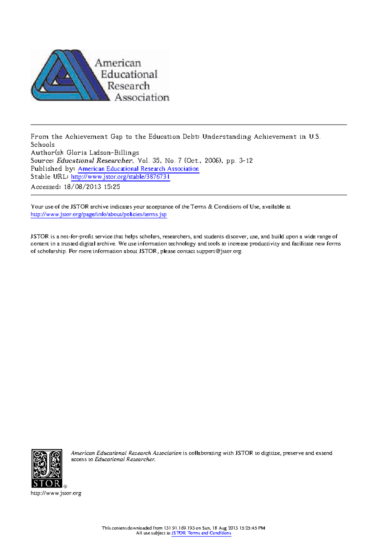 Glb-opp-gap - fkdkd - From the Achievement Gap to the Education Debt ...