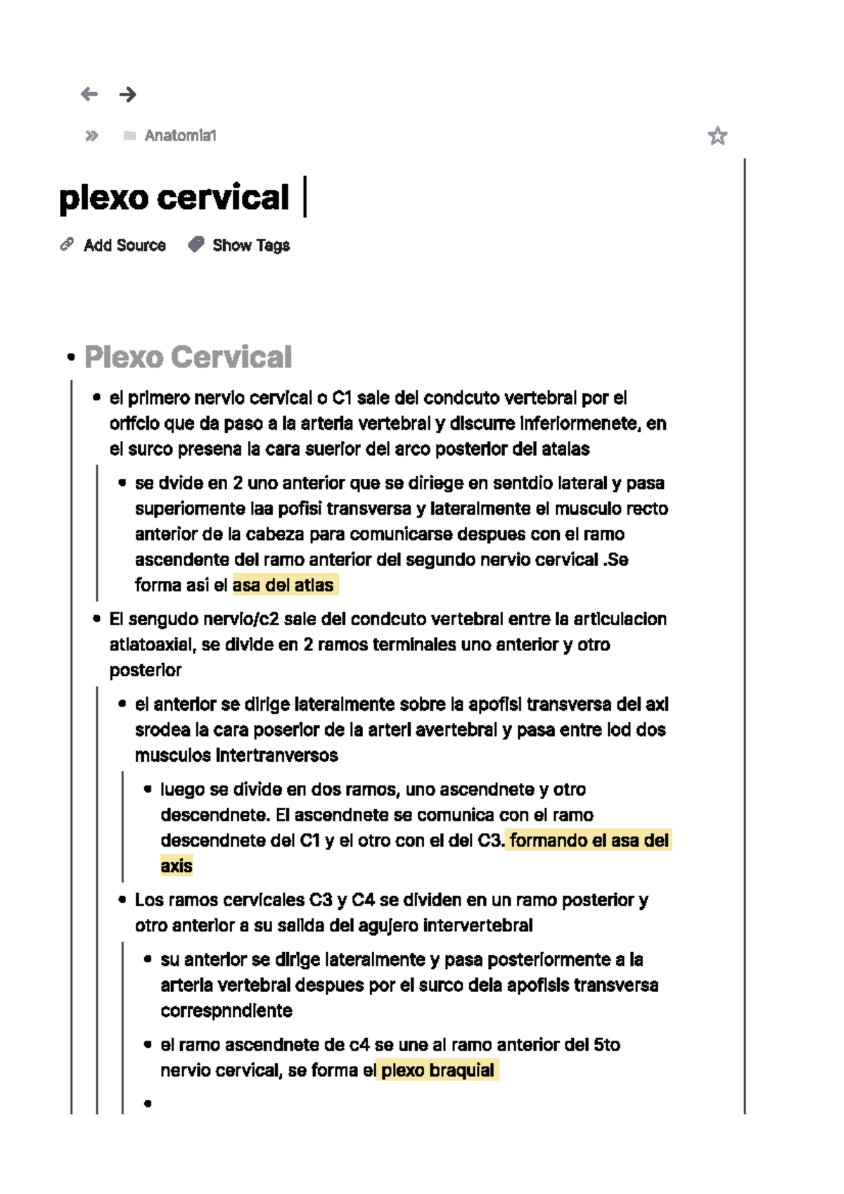 Plexo cervical - Anatomía - Studocu