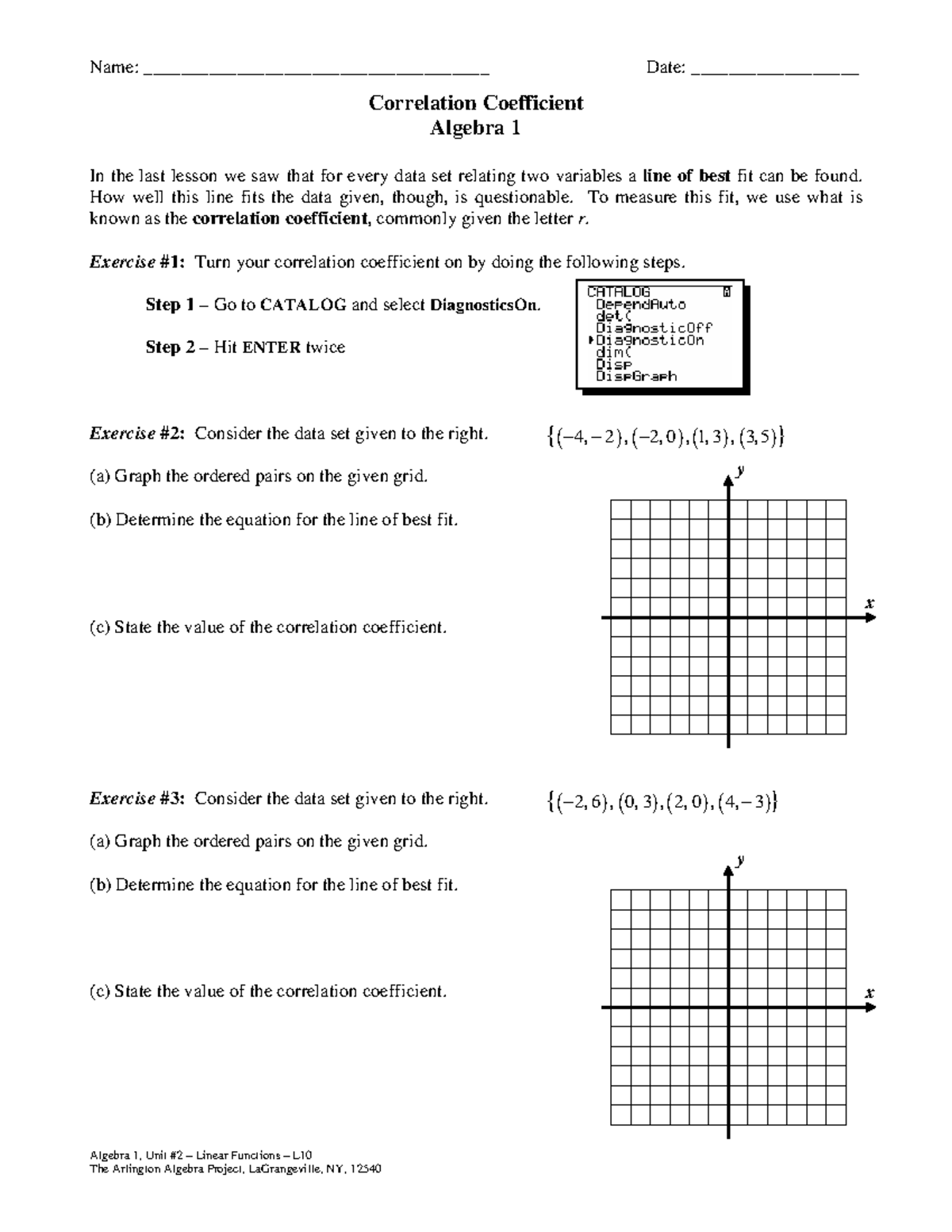 Correlation Coefficient Exploratory Notes - Name ...