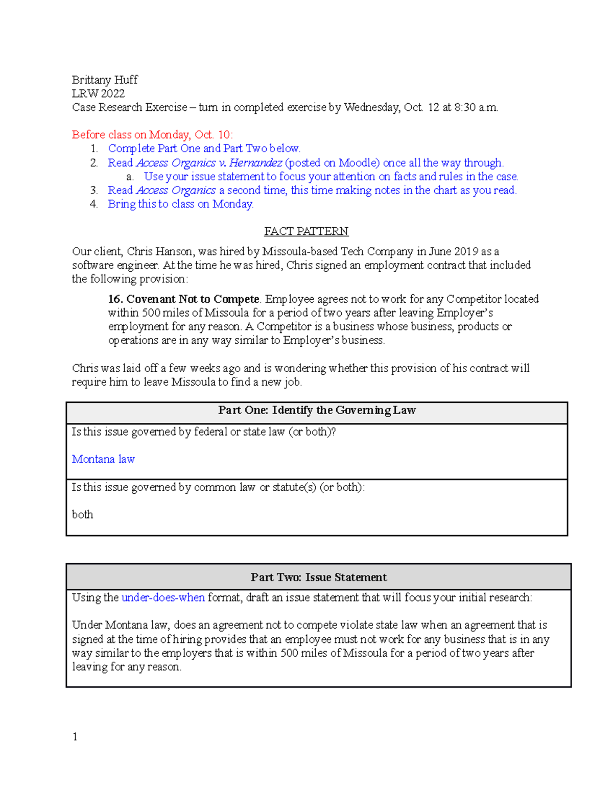 Case Research Exercise due 10-12-22 - Brittany Huff - Brittany Huff LRW ...