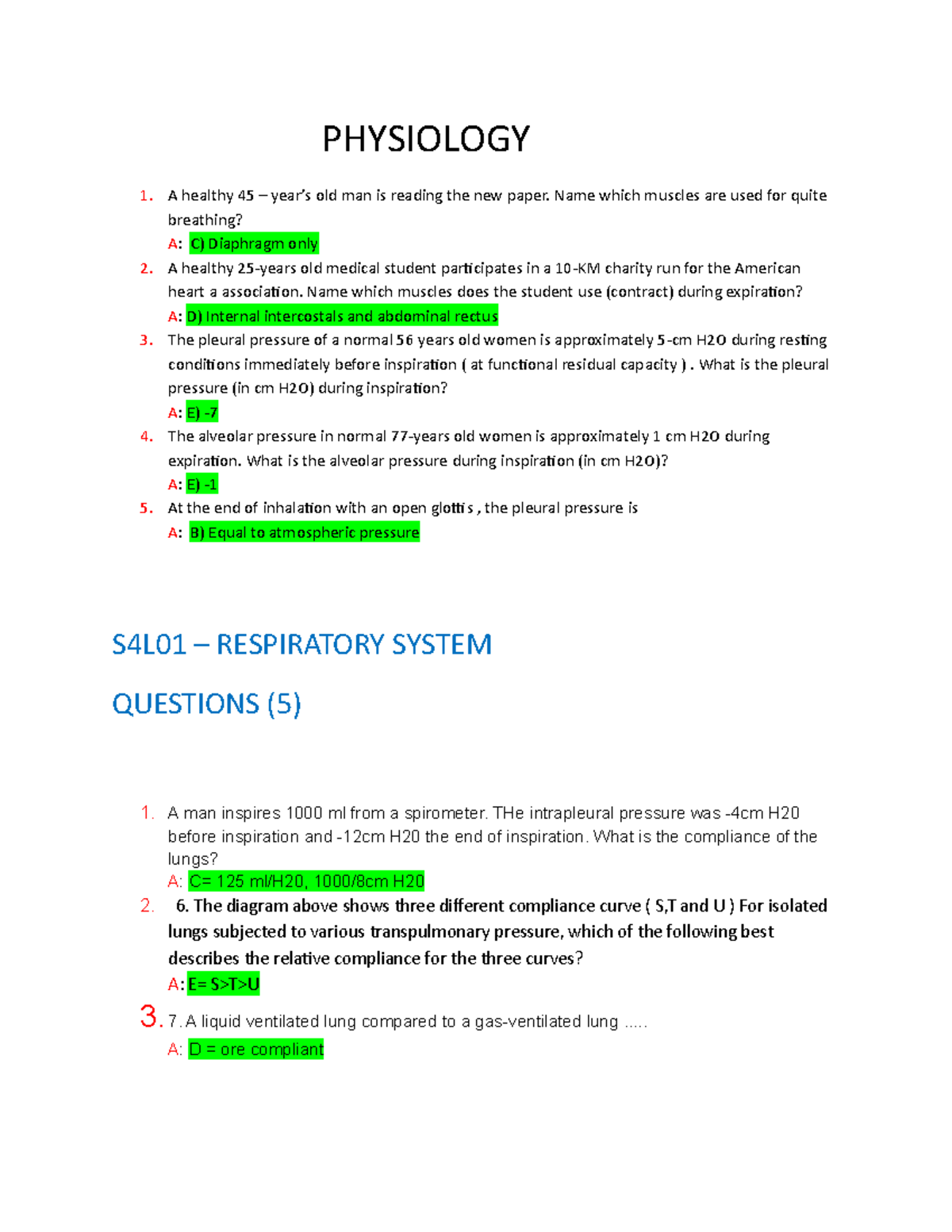 Physiology 02 - lecture notes - PHYSIOLOGY A healthy 45 – year’s old ...