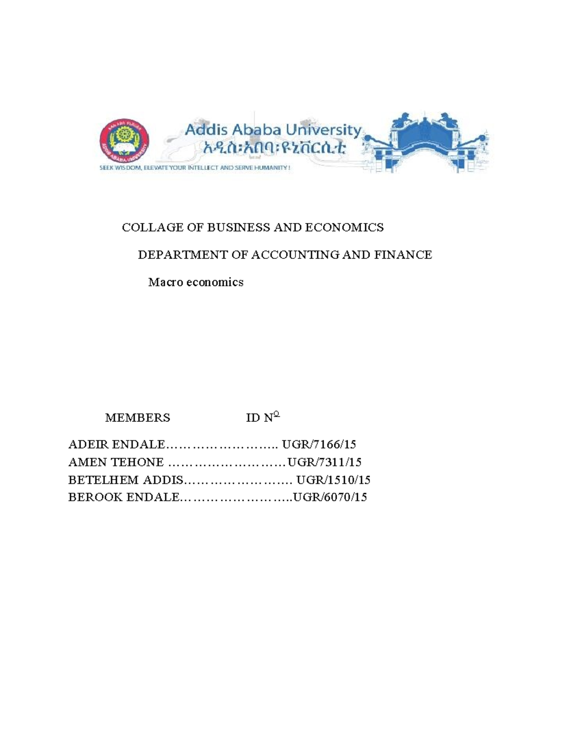 Collage OF Business AND Economic 11 - COLLAGE OF BUSINESS AND ECONOMICS ...