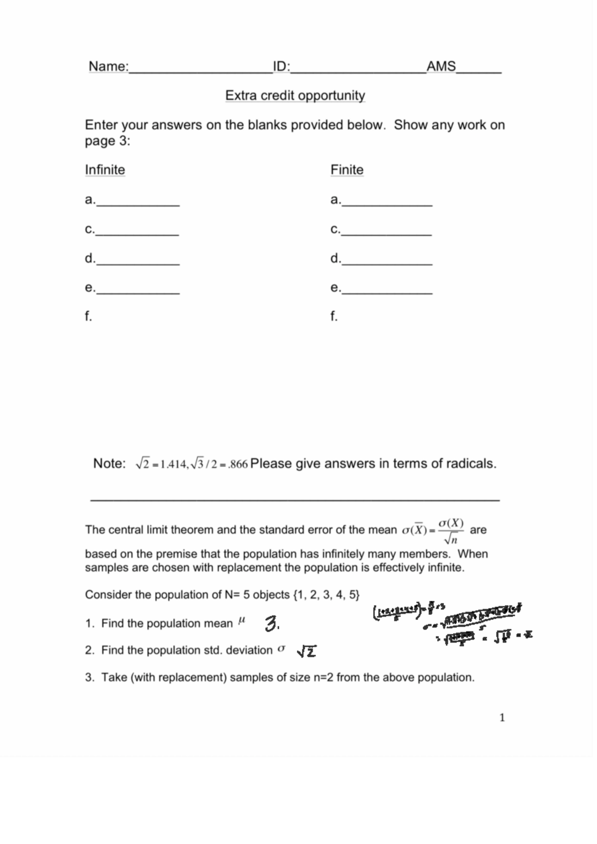 Extra Credit - homework - AMS 110 - Studocu
