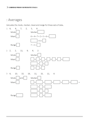 Prim maths 6 2ed tr unit 5 test - CAMBRIDGE PRIMARY MATHEMATICS STAGE 6 ...