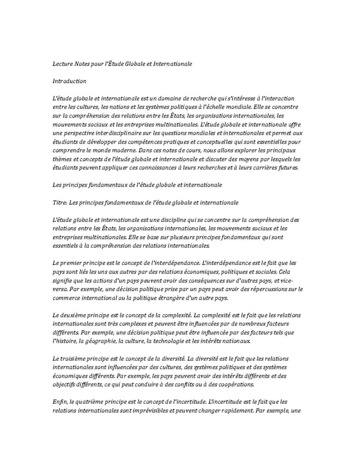 Global and International Studies Study Notes - Lecture Notes pour l ...