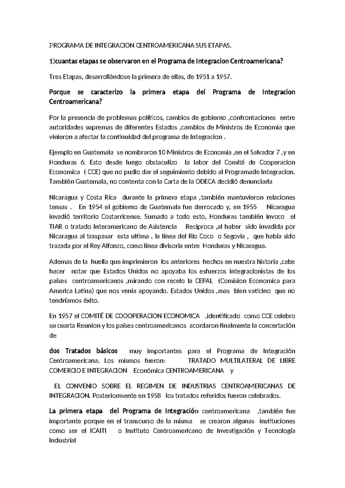 Integracion - Apuntes - PROGRAMA DE INTEGRACION CENTROAMERICANA SUS ...