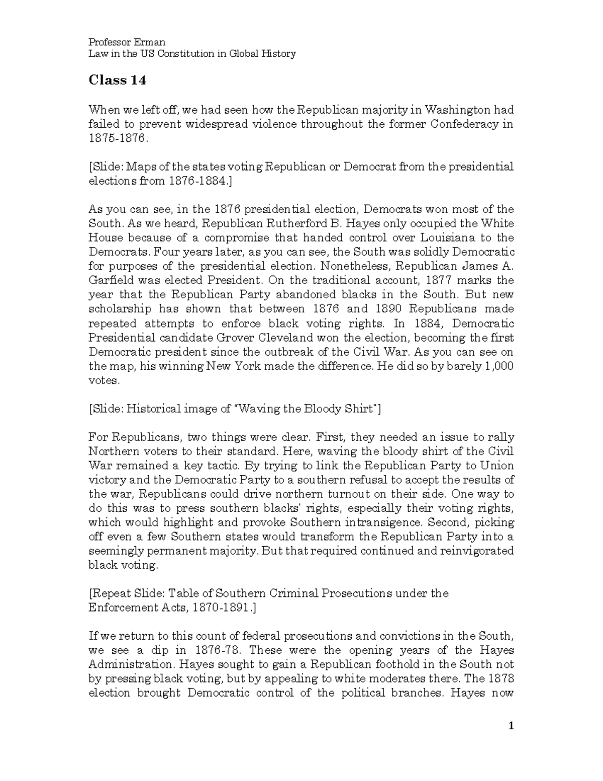 16. Postbellum Precedents and Reconstruction on-the-ground - Law in the ...