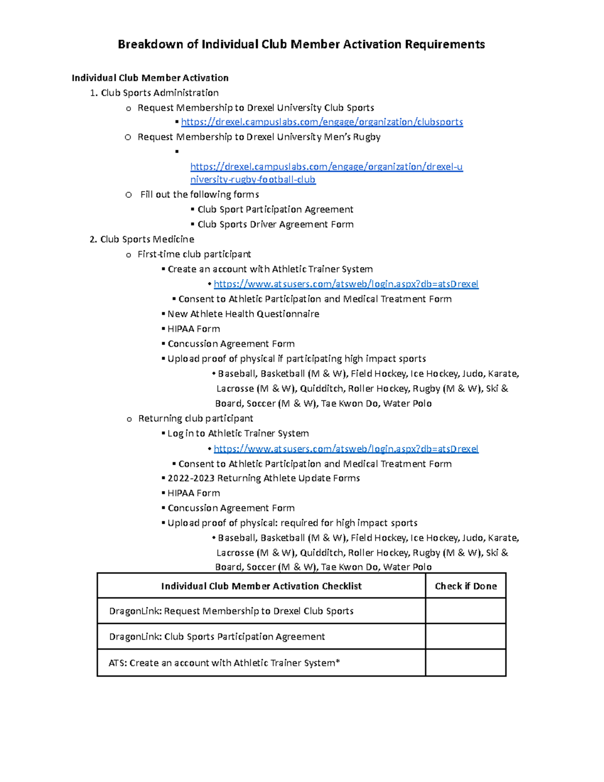 Player Activation Resource Guide - Breakdown of Individual Club Member ...