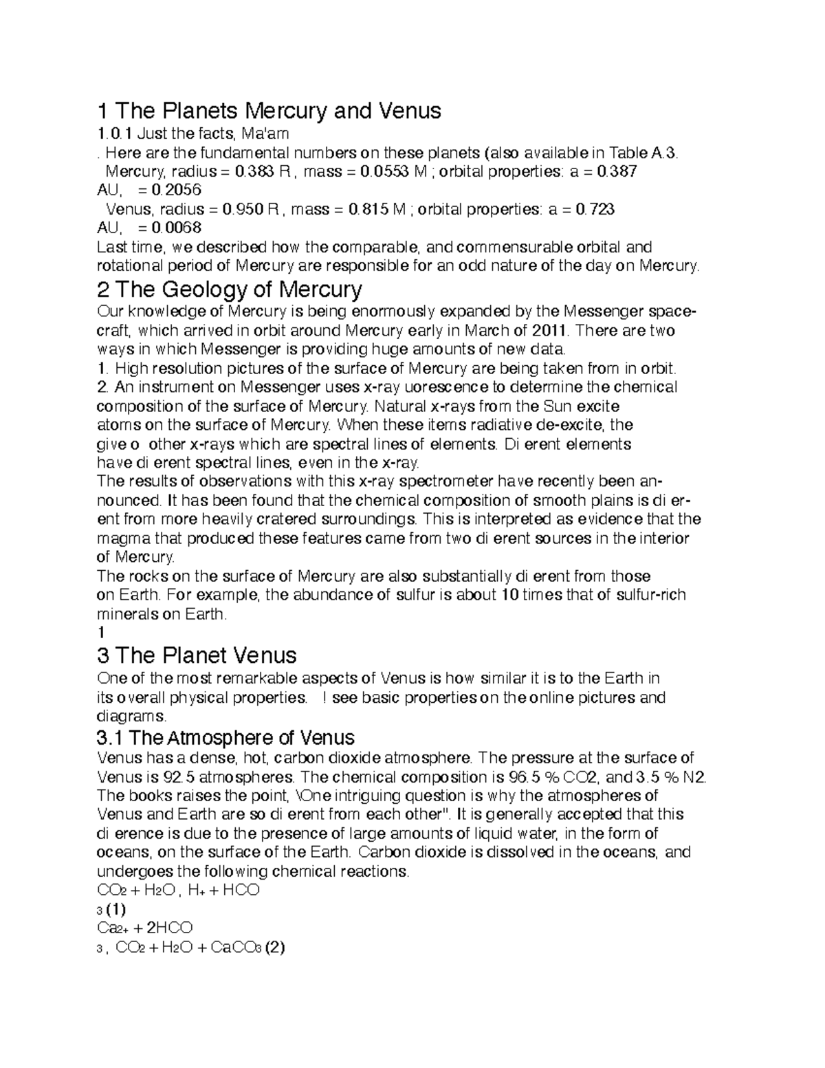 Astr 57 - astronomy lecture notes 57 - 1 The Planets Mercury and Venus ...
