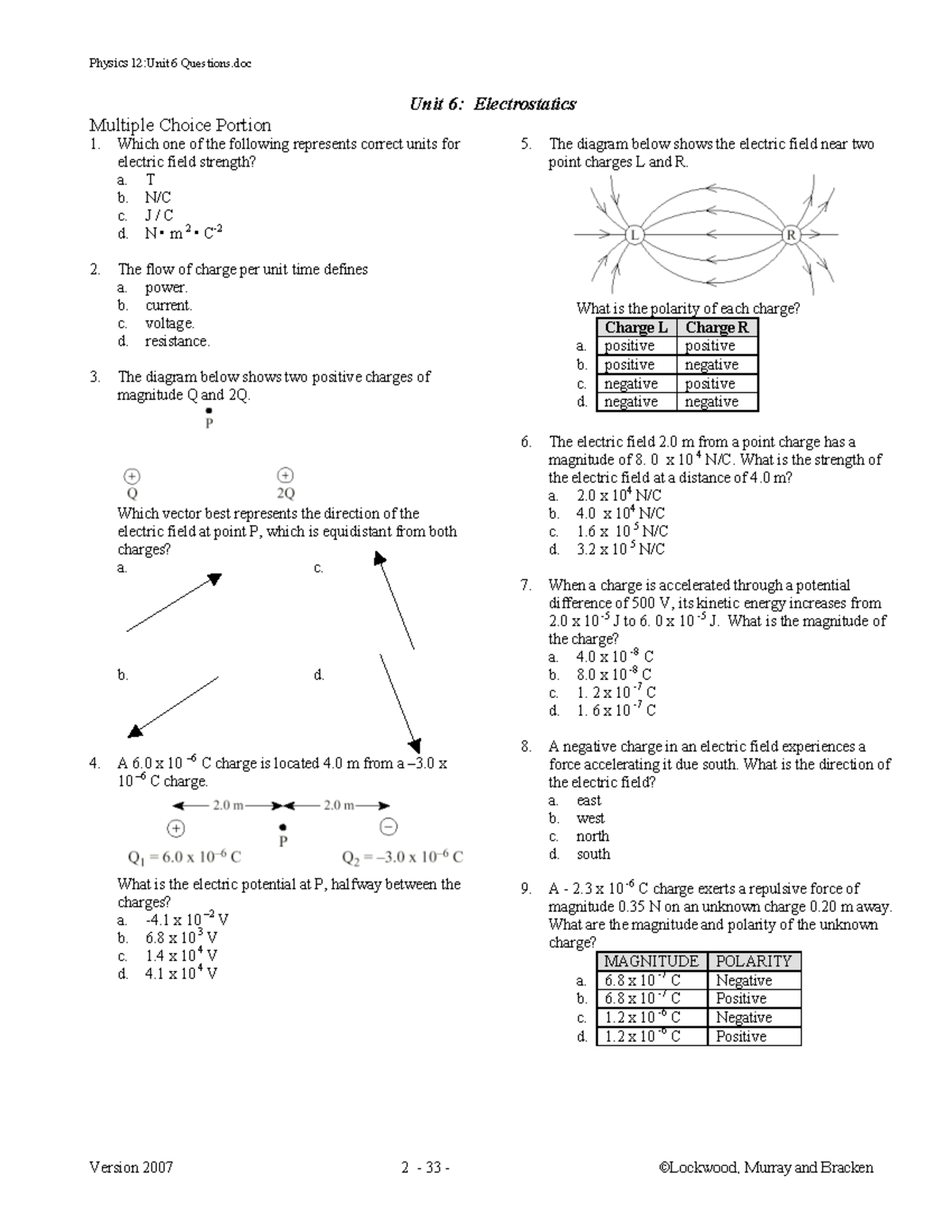 Unit 6 questions - This worksheet focuses on the fundamental principles ...