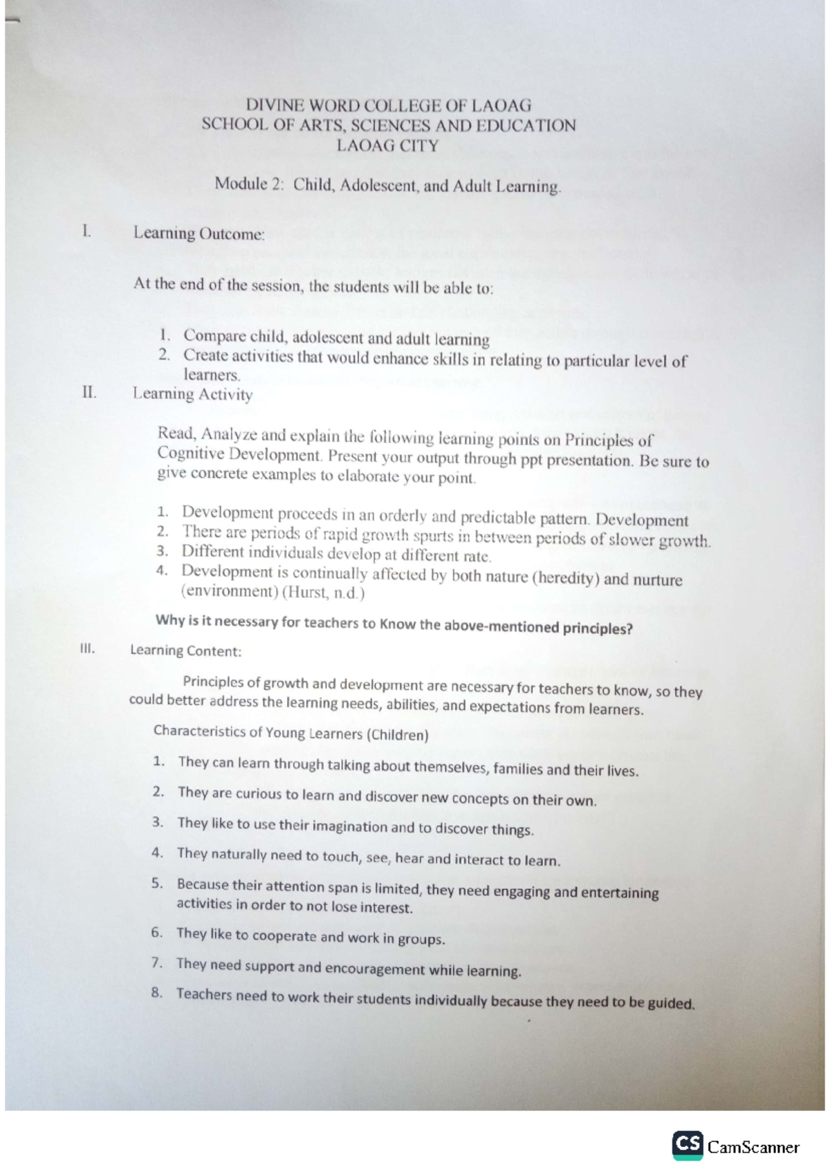 PED5 Learner-Centered Learning - General Education - Studocu