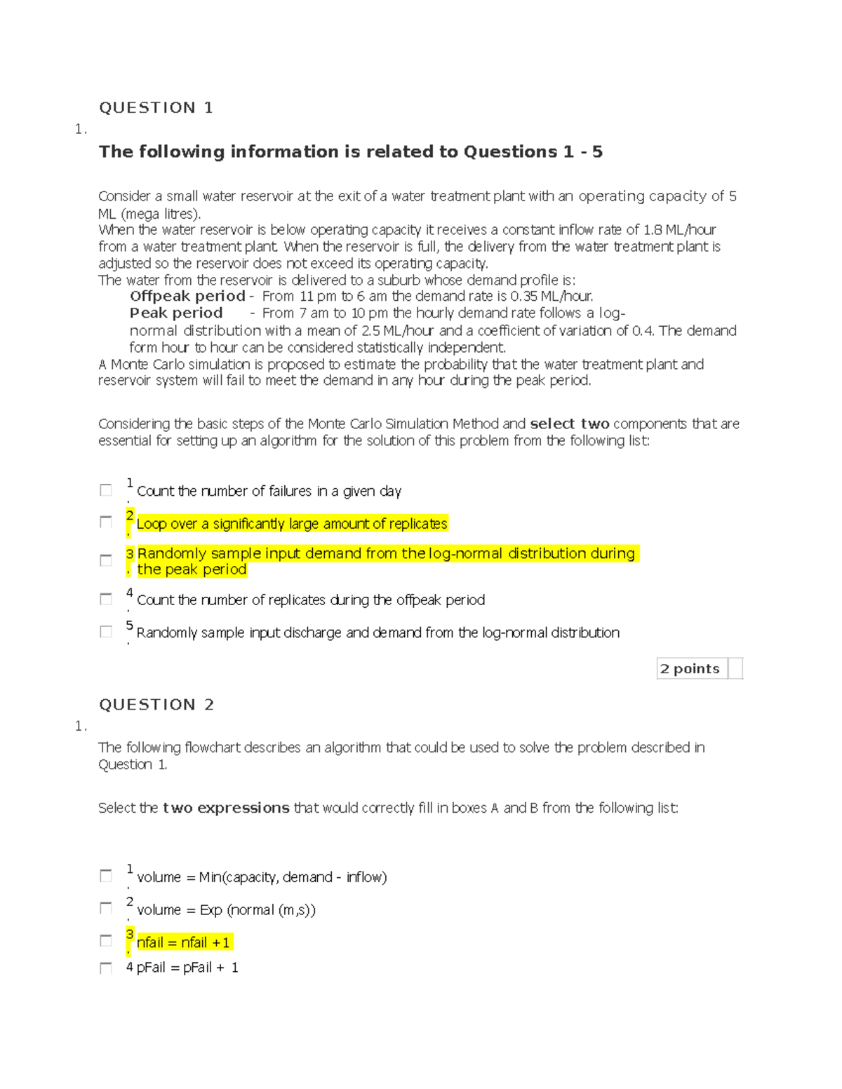 Engg prob ass 2 - assignment 2 engineering probability - QUESTION 1 ...