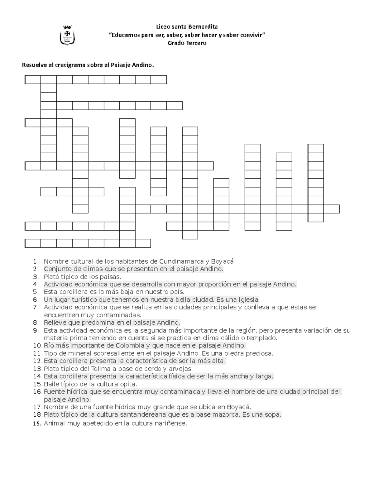 Sesión 4 mayo 20 crucigrama alternancia taller resuelto - Liceo santa ...