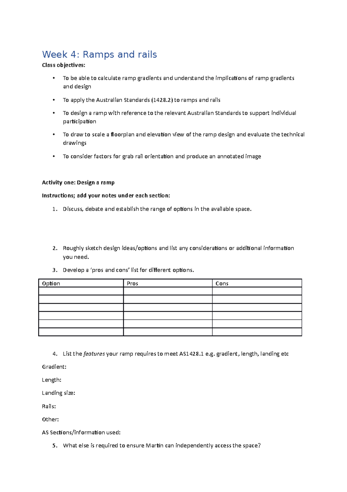 4.3 Ramps and rails workshop notes - Week 4: Ramps and rails Class ...