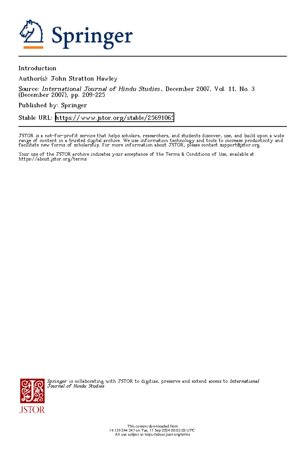 Hawley-Introduction-2007 - Introduction Author(s): John Stratton Hawley ...