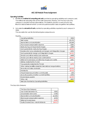 ACC 318 7-2 Project Two - Assignment - 7-2 Project Two The full ...