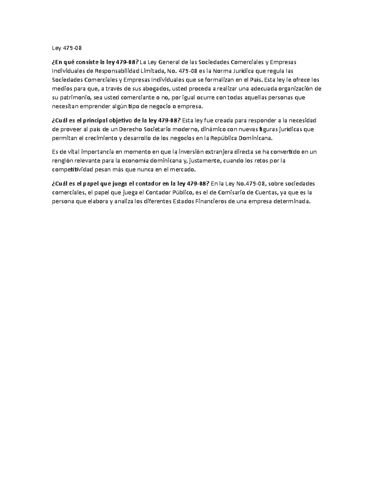 Ley 479-08 - Ley modifica por la 33-11 - Ley 479- ¿En qué consiste la ...