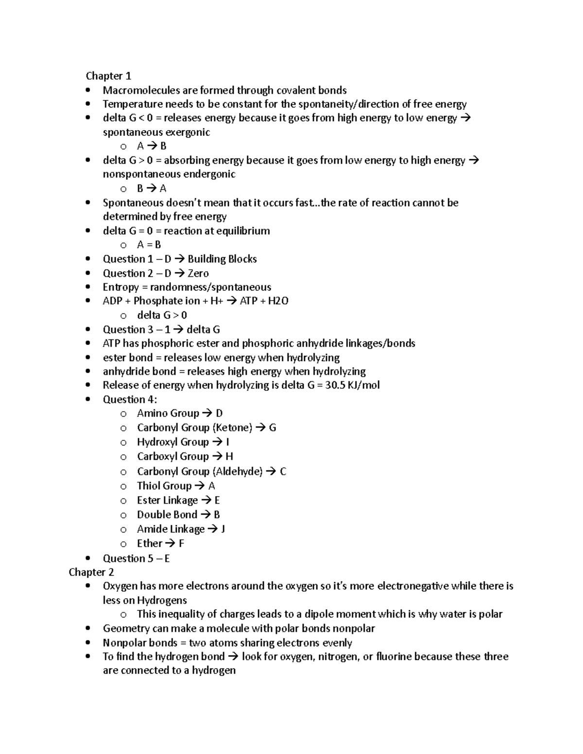 Biochemistry Lecture Notes - Chapter 1 Macromolecules are formed ...
