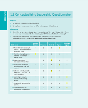 Chapter 4 Leadership Questionnaire - 4 Task and Relationship ...