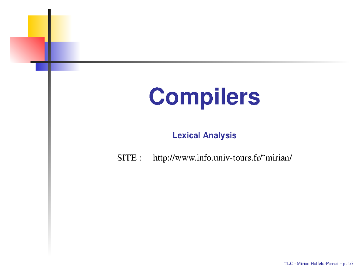 L3-0708-Lex A this is a compiler design - Compilers Lexical Analysis ...