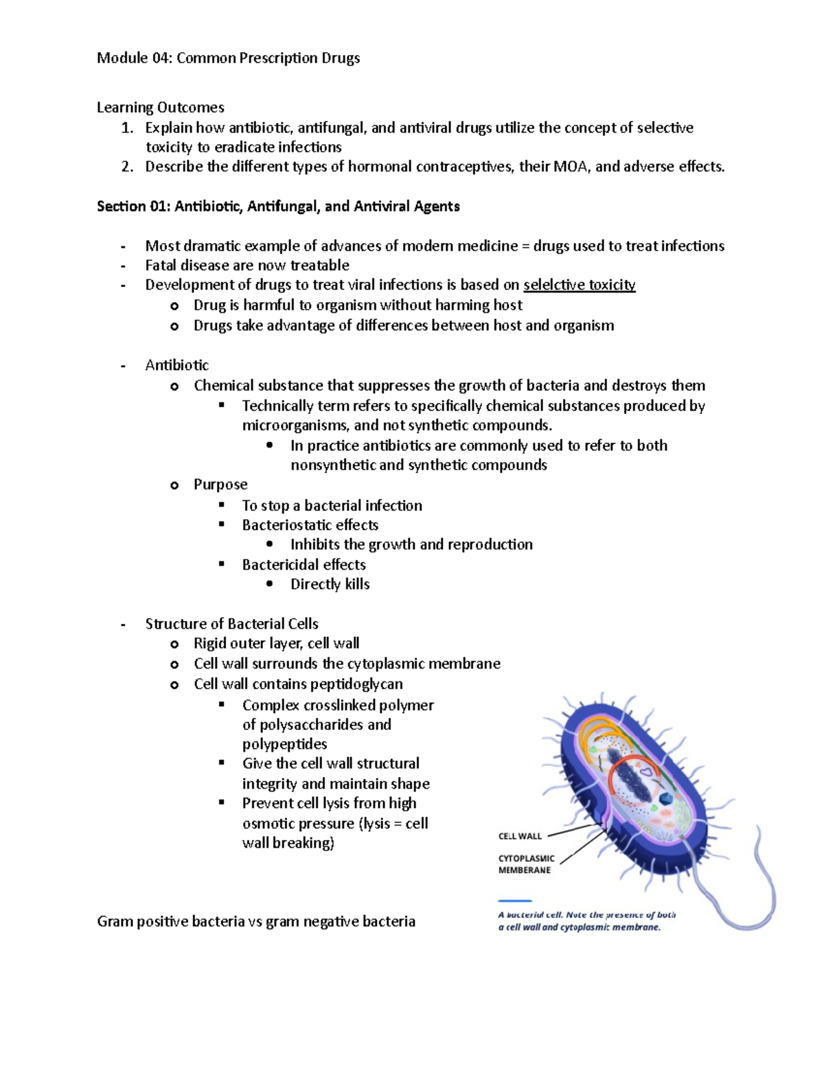 PHAR Module 4- Common Prescription Drugs - Learning Outcomes 1. Explain ...