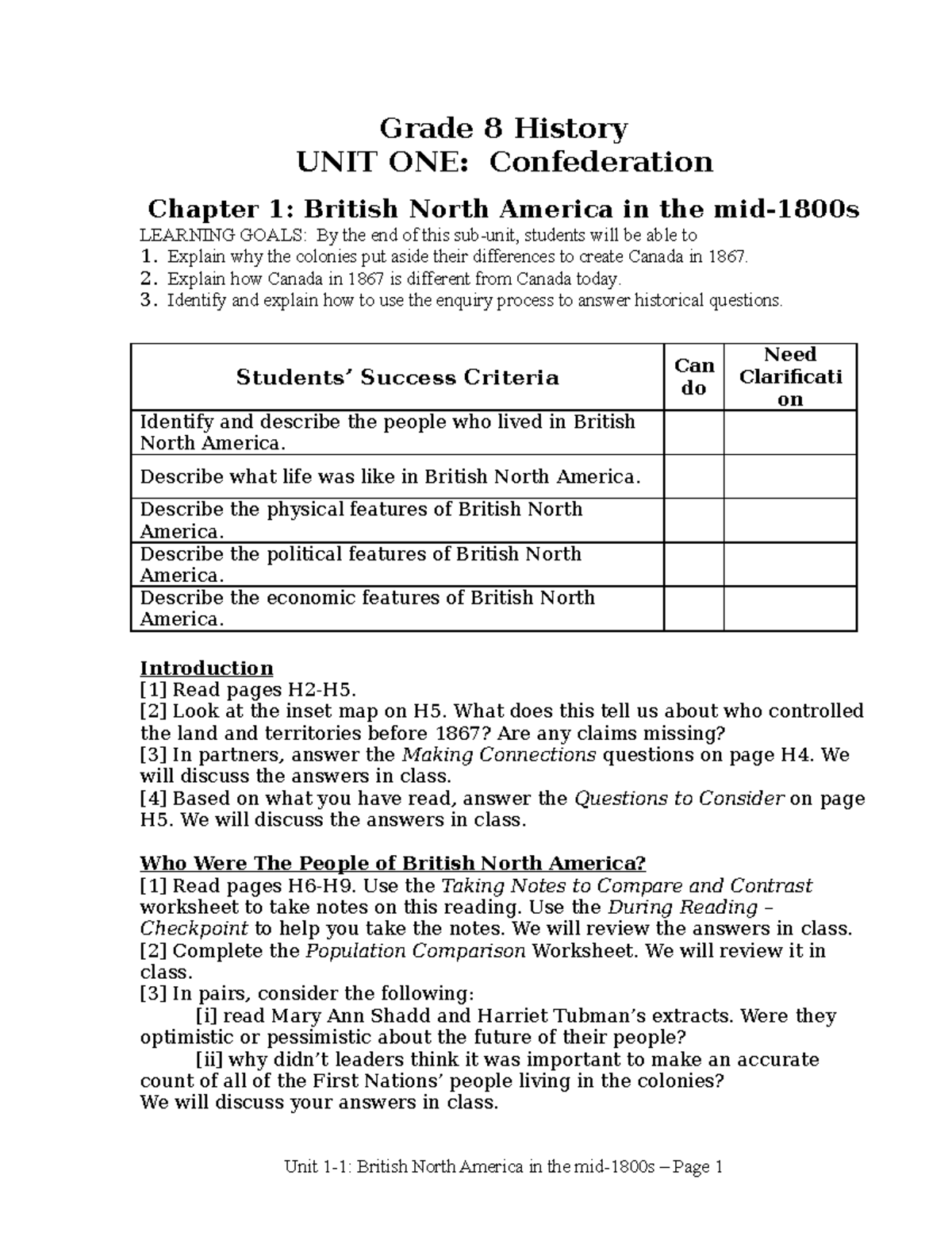 1 1 BNA In Mid 1800s Lecture Notes 9 Grade 8 History UNIT ONE 1-1-bna-in-mid-1800s-lecture-notes-9-grade-8-history-unit-one