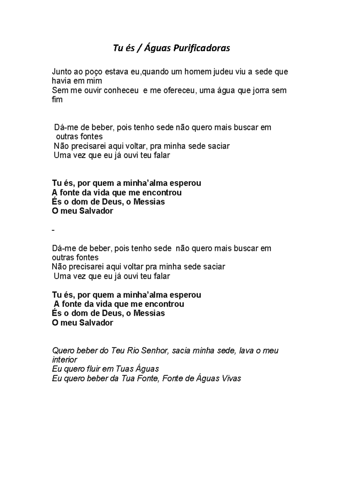 Letra Junto Ao Poço Estava Eu - FDPLEARN